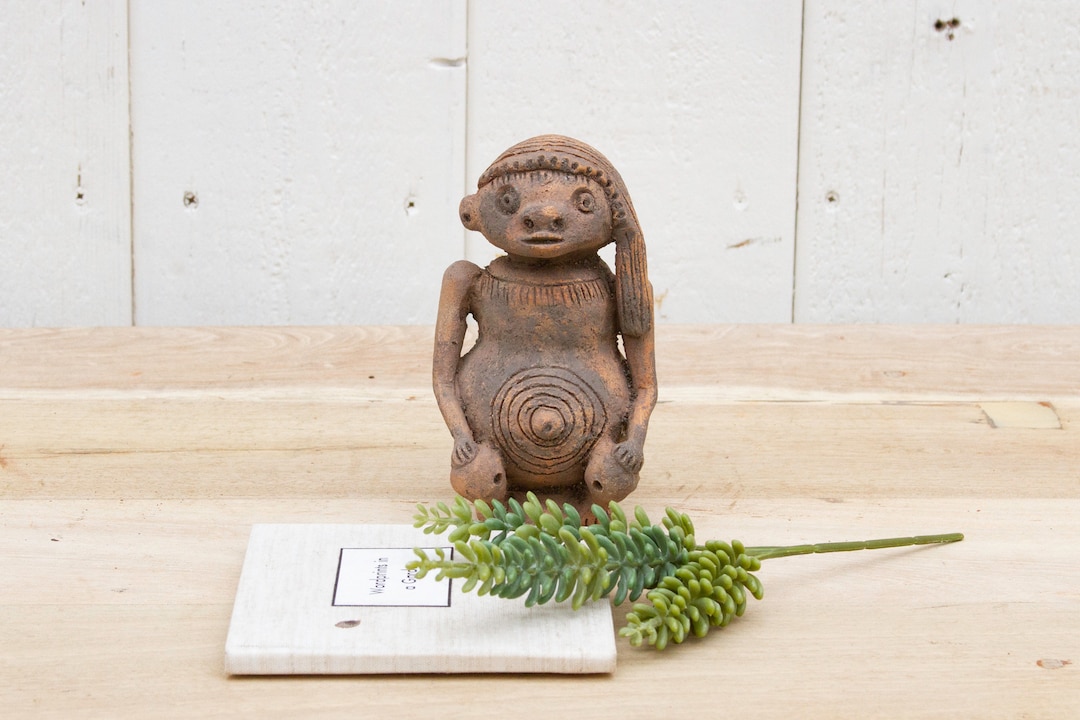 Engraved Clay Figurine: Handcrafted Pre-columbian Style Folk Art - Etsy