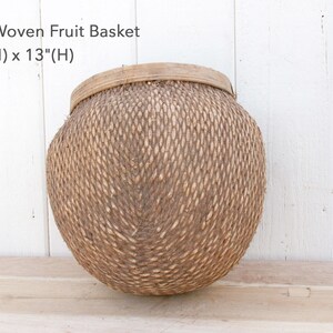 Antique Asian Vegetable Basket, Asian Woven Fruit Basket, Antique ...