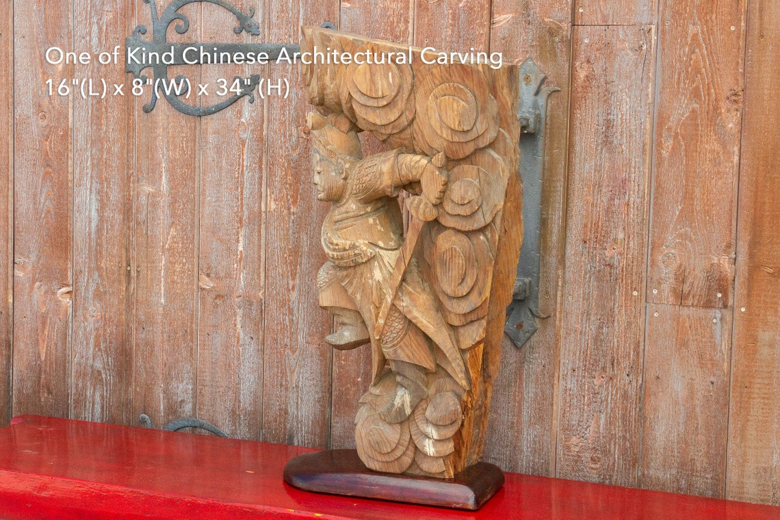 Antique Chinese Carved Architectural Corbeldeity | Etsy