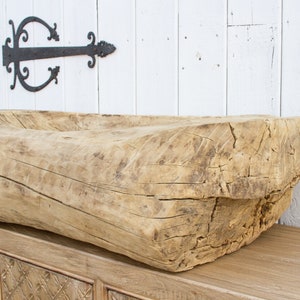 Massive Antique Bleached Wood Trough Planter, Wooden Trough, Tree Trunk ...