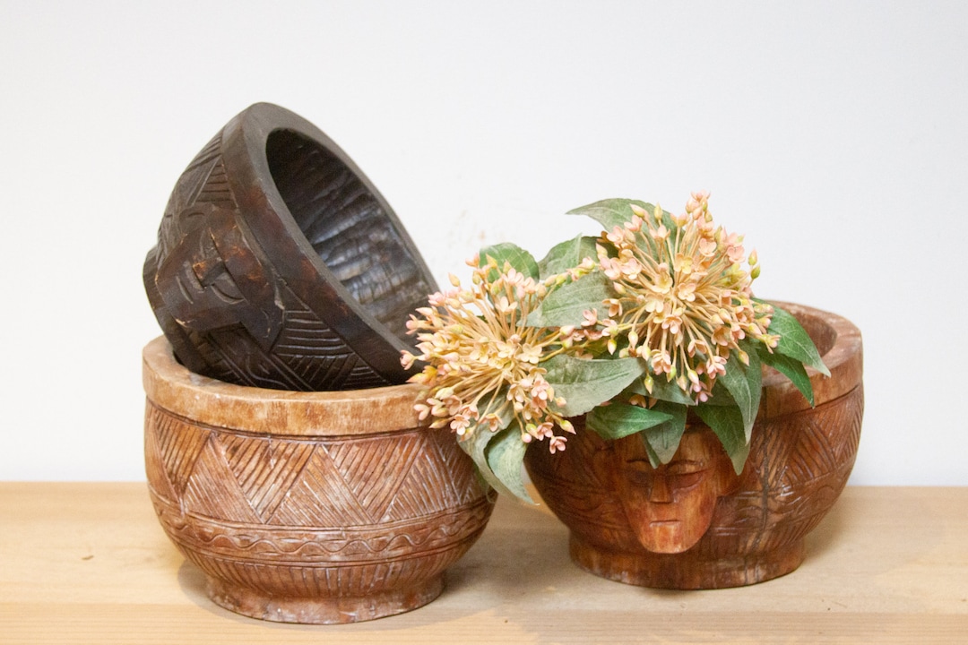 Vintage Hand-carved Naga Wood Bowl: Tribal Kitchen Decor - Etsy