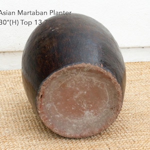 Antique Martaban Storage Jar: Rustic Brown Glazed Pottery Planter - Etsy