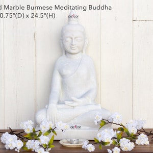 White Marble Burmese Buddha,handcarved Burmese Meditating Buddha ...