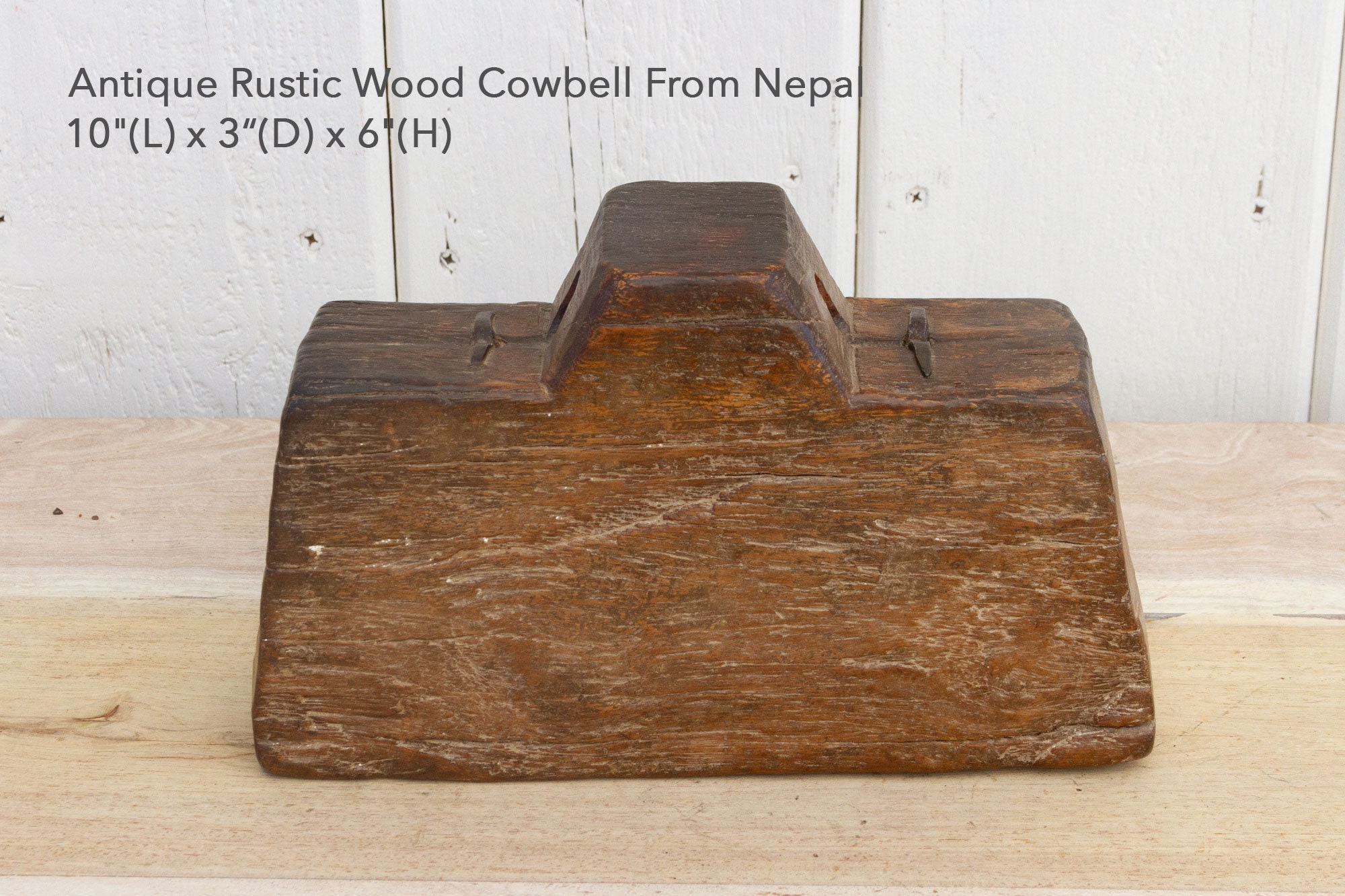 Antique Rustic Wood Cowbell From Nepal Farmhouse Nepalese - Etsy