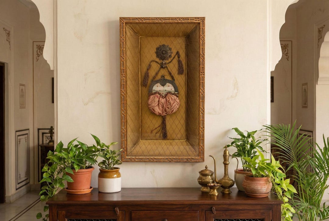 Framed Antique Purse Shadow Box: Vintage Textile Wall Art - Etsy