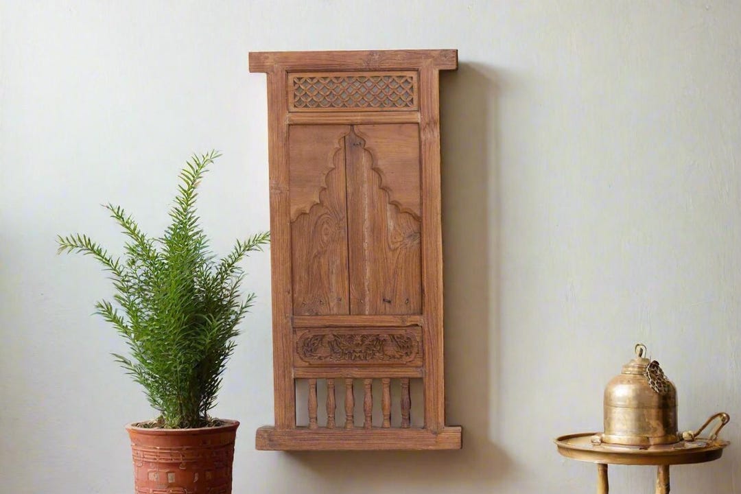 Antique Indian Jharoka Lattice Window, Antique Architectural Window ...