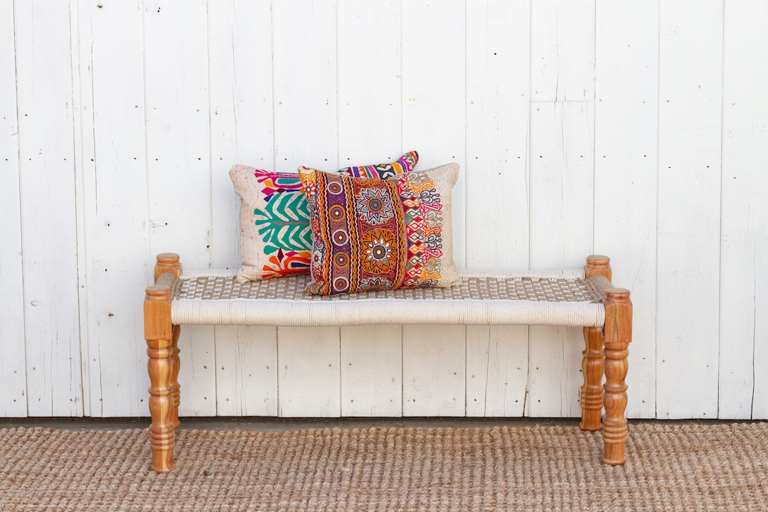 Handwoven Modern Charpai Bench, Artisanal Charpai Bench, Traditional ...