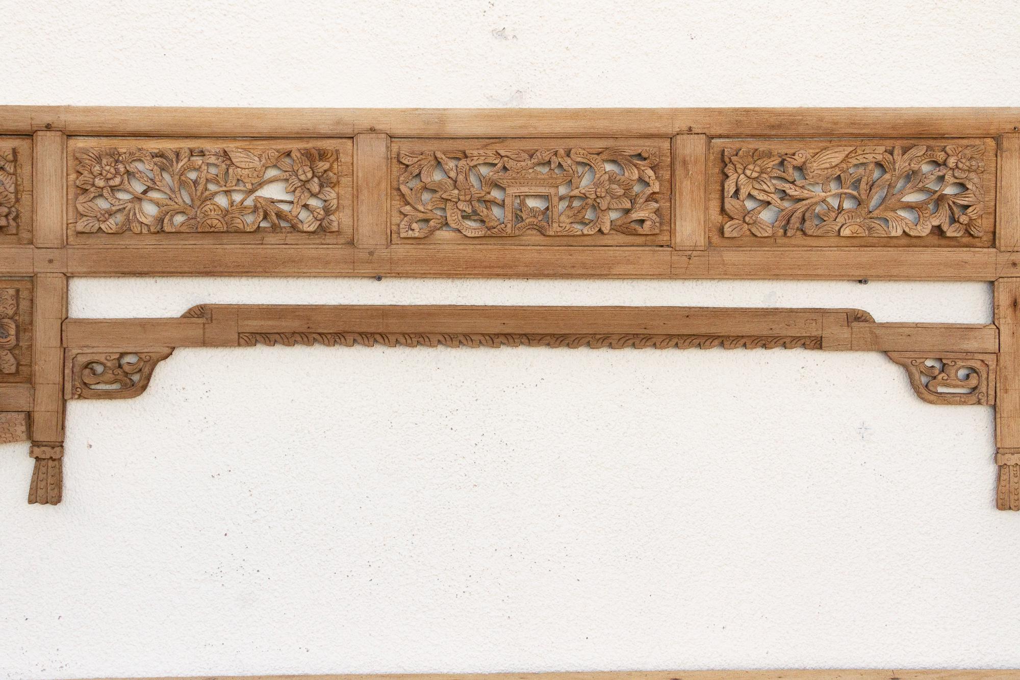 Antique Carved Wood Lintel: Rustic Farmhouse Wall Decor, Carved ...