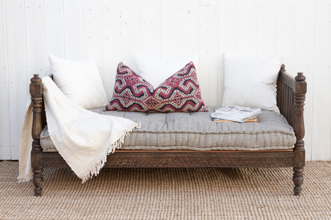 Espresso Brown Carved Indian Sofa Daybed, Free Shipping! Handcrafted ...