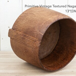 Vintage Textured Naga Rice Bowl, Rustic Grains Bowl, Wooden Hand Carved ...