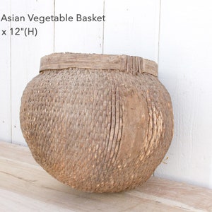 Antique Asian Vegetable Basket, Asian Woven Fruit Basket, Antique ...