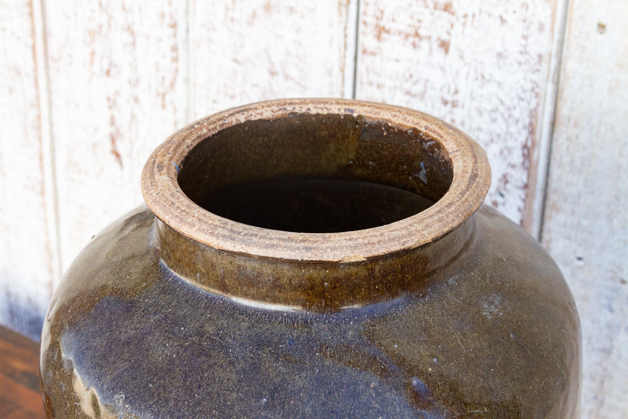 Antique Muddy Brown Glazed Vessel Antique Shipping Jar Large | Etsy