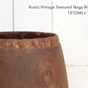 Vintage Textured Naga Rice Bowl, Rustic Grains Bowl, Wooden Hand Carved ...