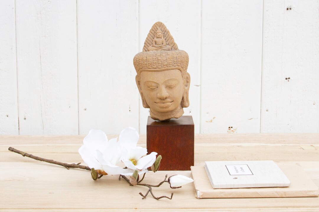 Antique Khmer Sandstone Statue, Antique Sandstone Lokeshvara Statue ...