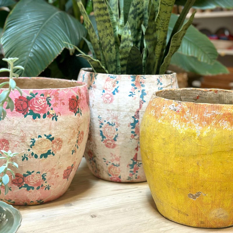 Paper Mache Planter - Etsy
