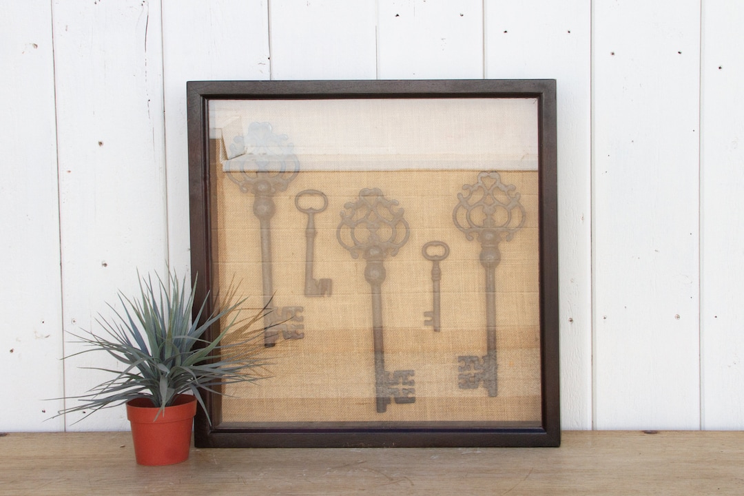 Vintage Keys Shadow Box Wall Art, Shadow Box, Decorative Shadow Box ...