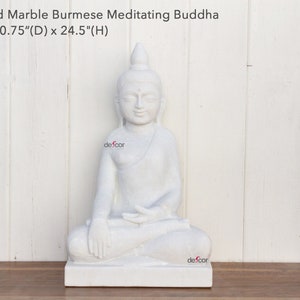 White Marble Burmese Buddha,handcarved Burmese Meditating Buddha ...