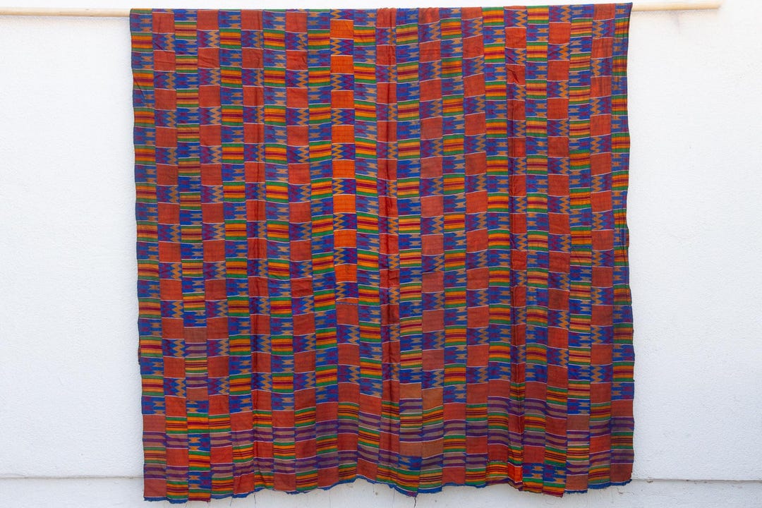 Asante Kente A Majestic Silk Masterpiece, African Silk Luxury Kente Textile, Ghanaian Kente ...