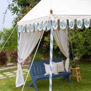 Blue Floral Indian Canopy Tent, Glamorous Garden Canopy, Outdoor Shade ...