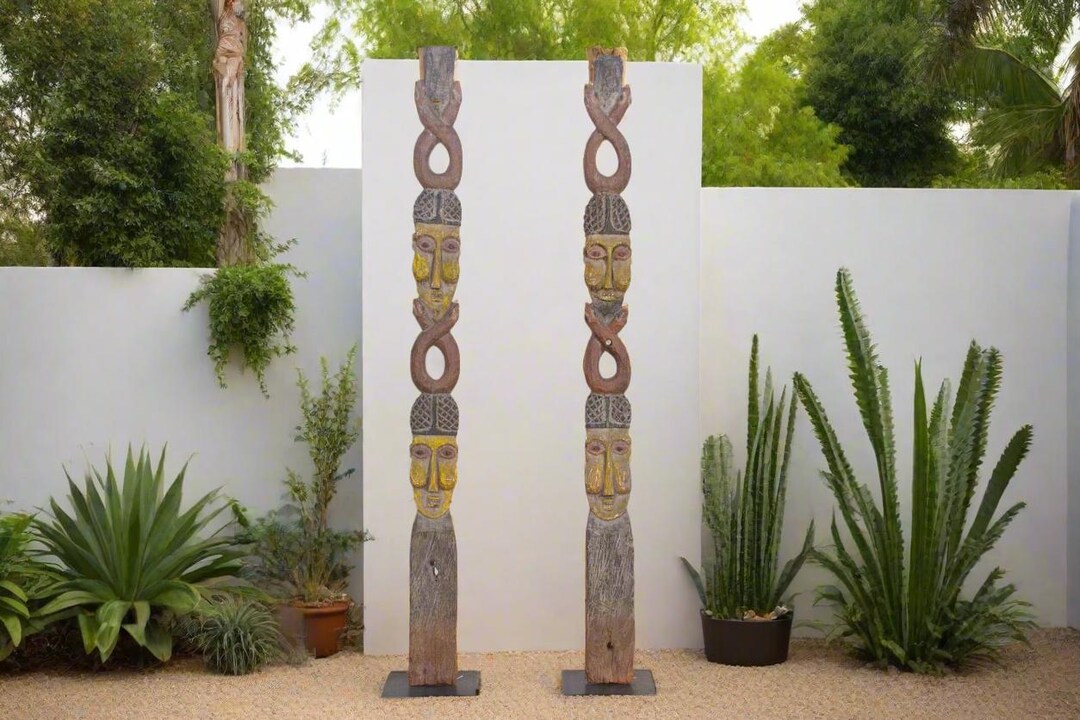 Pair of Antique African House Post,african Tribal Wooden Columns ...