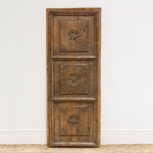 Antique Spanish Carved Wood Door Panel: 18th Century Floral Design Wall ...