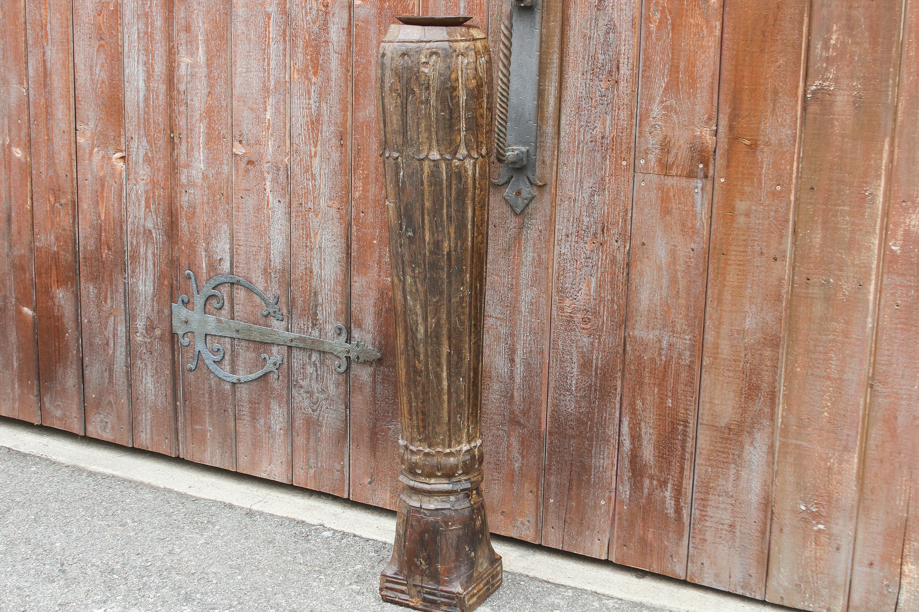 Antique Carved Column Candle HolderCarved Candle | Etsy