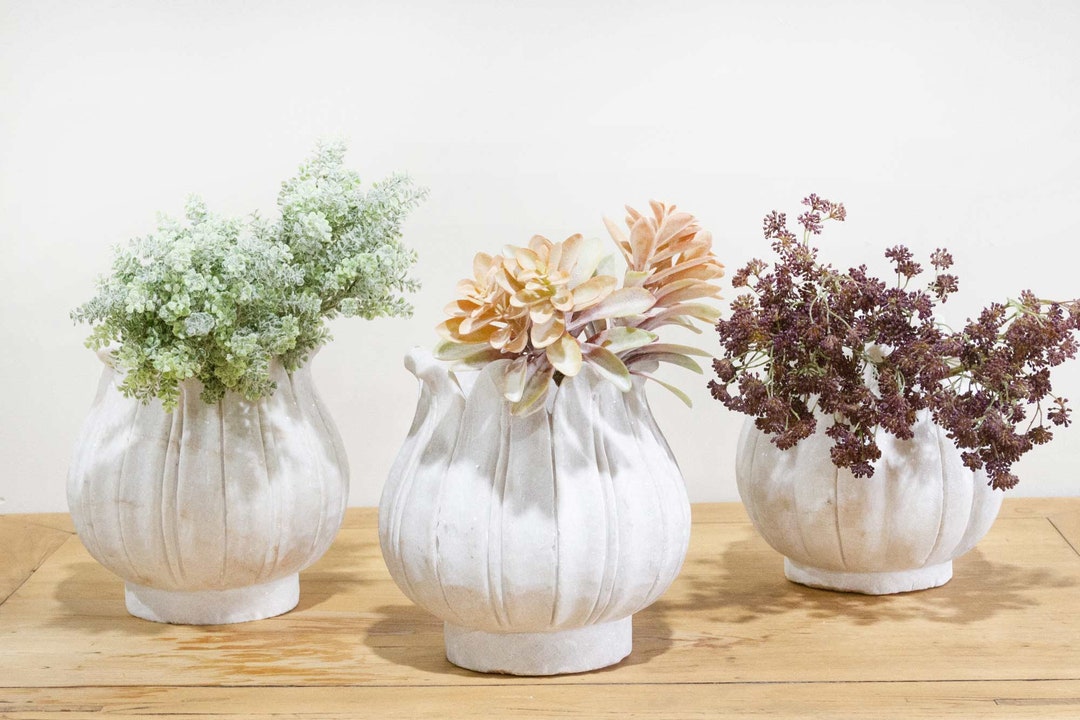 Carved White Marble Lotus Vase, Marble Vase, Stone Lotus Planter ...