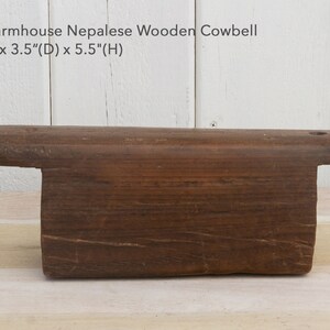 Antique Rustic Wood Cowbell From Nepal, Farmhouse Nepalese Wooden ...