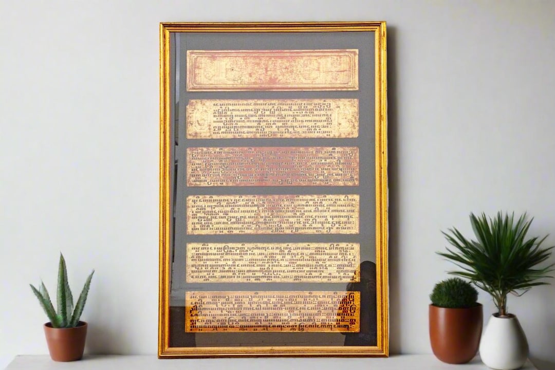 Golden Sutras, Antique Burmese Manuscript, Framed Golden Sutras, Golden ...