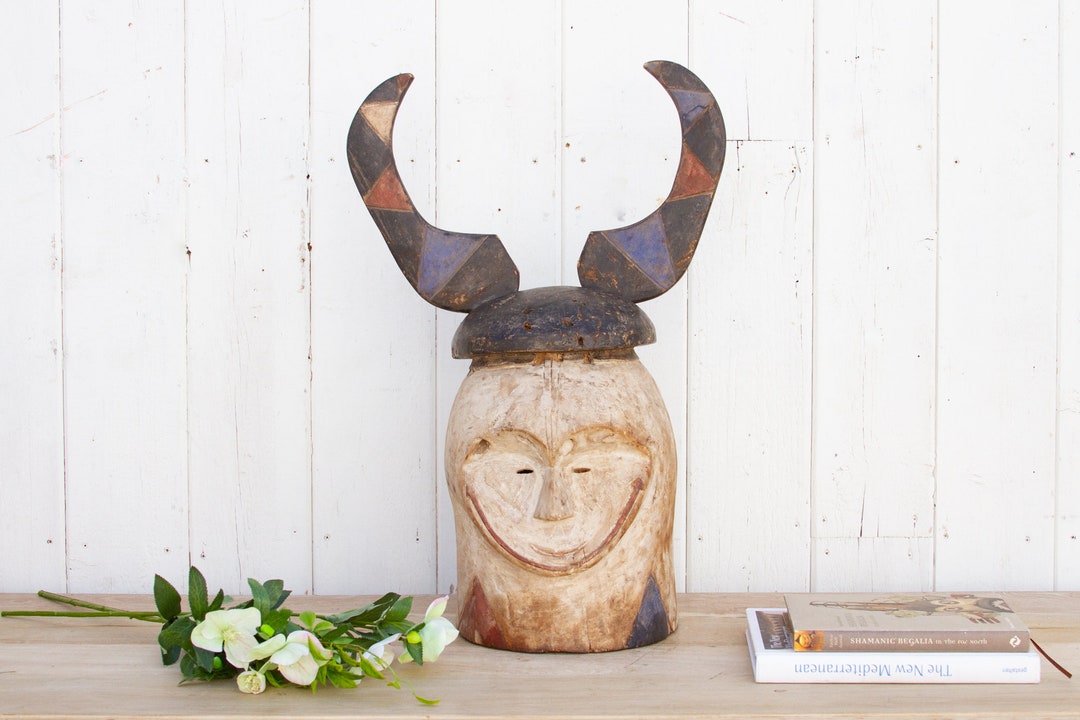 Rare Antique Punu Tribal Mask, Authentic African Wooden Mask, African ...