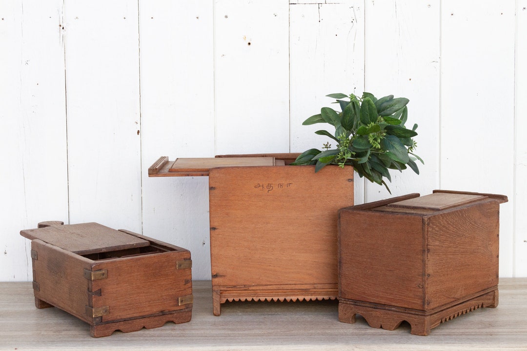 Antique Colonial Spice Box, South Indian Wood Spice Box, Colonial Spice ...