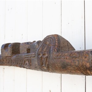 Antique Naga Carved Wooden Yoke, Rare Antique Ox Yoke, Antique Naga ...