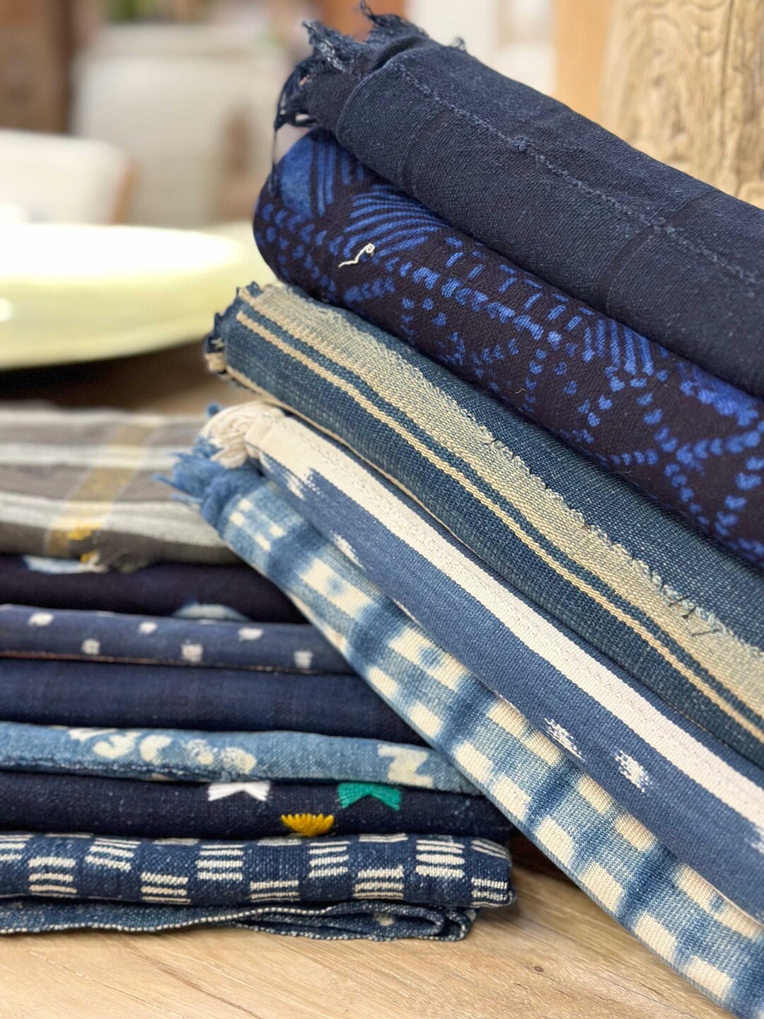 Tribal Life Vintage Indigo Mud Cloth, Ancient Echoes Malian Mud Cloth, Navira Indigo Mud Cloth ...