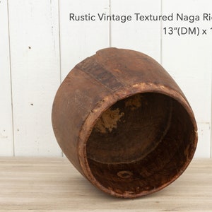 Vintage Textured Naga Rice Bowl, Rustic Grains Bowl, Wooden Hand Carved ...