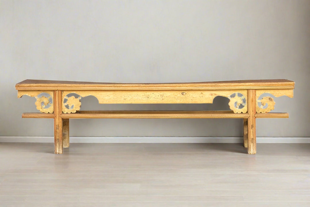 Asian Provincial Elm Bench, Long Antique Chinese Bench, Farmhouse ...