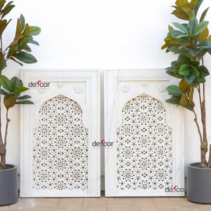 Set of 2 Hand-carved Marble Jali Windows: Taj Mahal Inspired Panels - Etsy