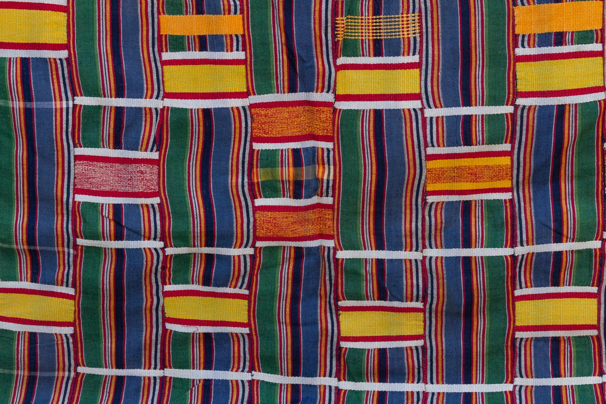 Handwoven Asante Kente Cloth: Authentic Ghanaian Textile Art (65x104 ...