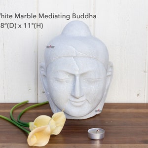Fine Burmese Marble Buddha,white Marble Mediating Buddha,hand-carved ...