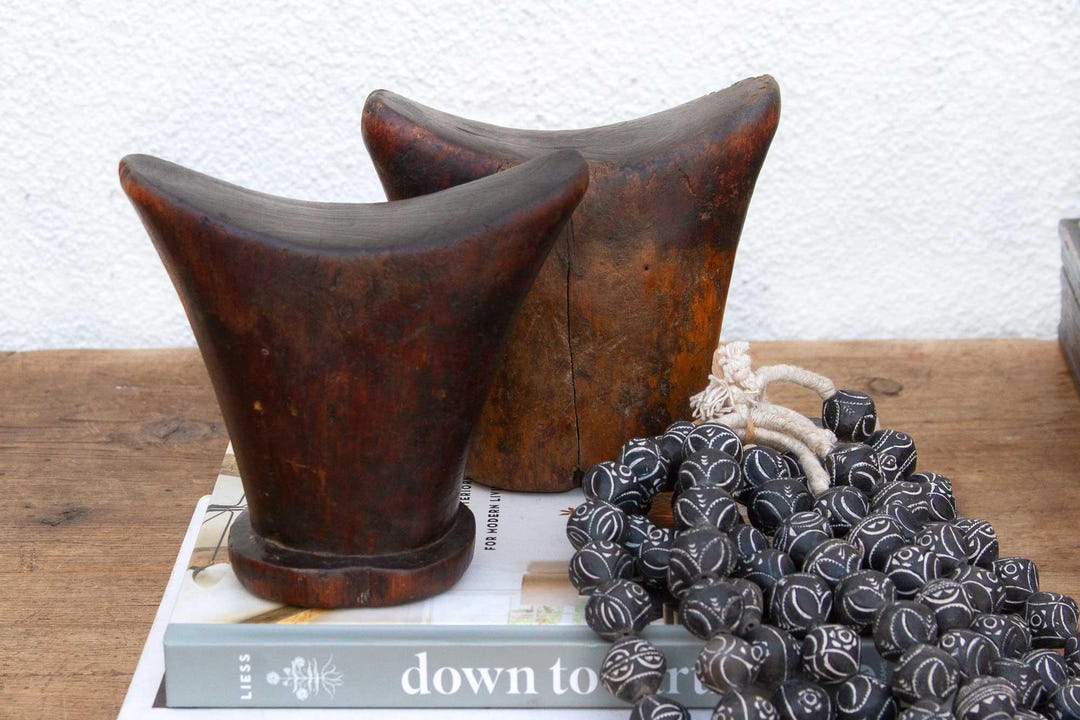 Awasa Ancestry Hand-carved Headrest, Simple Elegant African Tribal ...