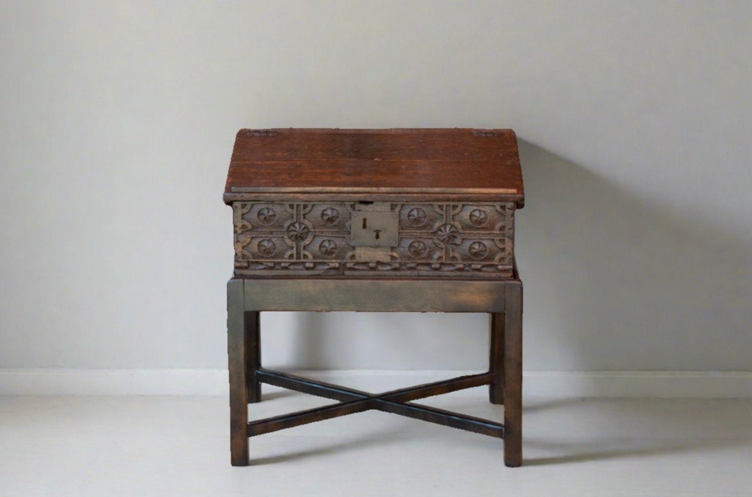 18th Century Writing Box on Stand, Carved Box on Stand, Writing Box ...