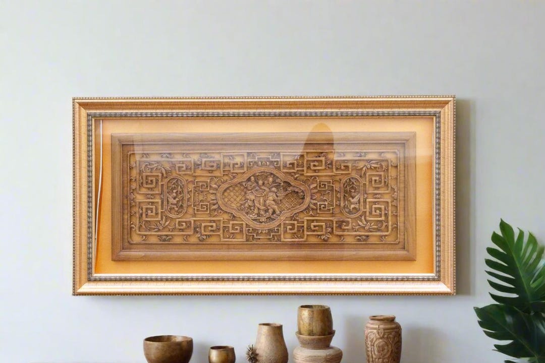 Antique Chinese Carved Wood Wall Panel: Intricate Qing Dynasty Art - Etsy