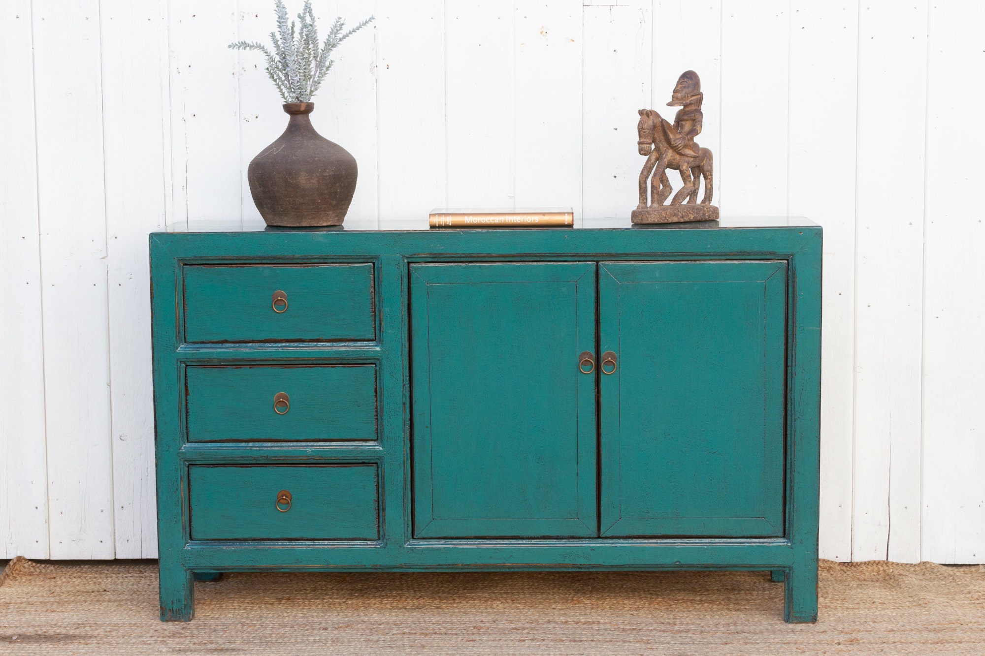 Glossy Teal Asian 3 drawer Credenza Teal Asian Sideboard teal Lacquer Buffet Cabinet sleek Reclaimed Teal Painted Sideboard Buffet Cabinet Etsy