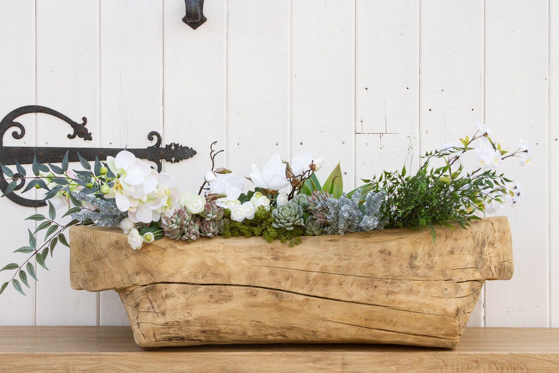 Massive Antique Bleached Wood Trough Planter Wooden Trough - Etsy