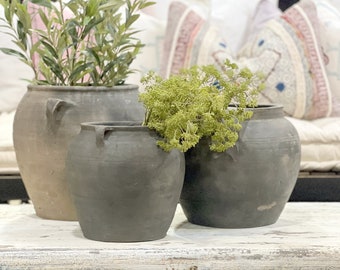 Vintage Gray Clay Weathered Pottery - Etsy