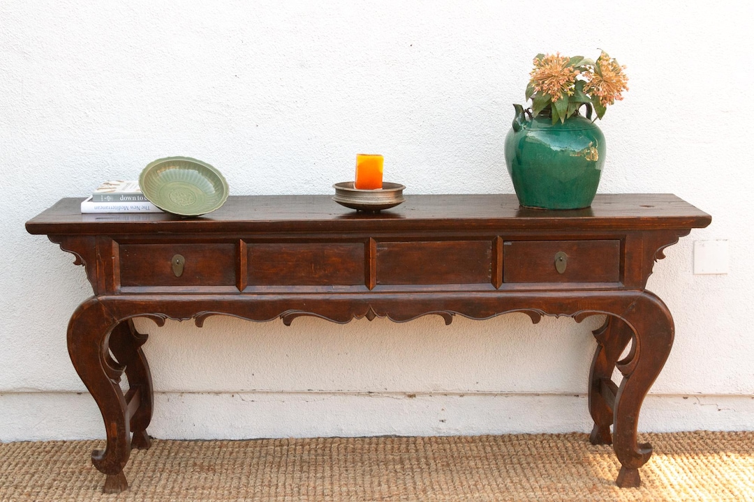 Antique Chinese Ming Dynasty Style Altar Table, Narrow Console Table ...