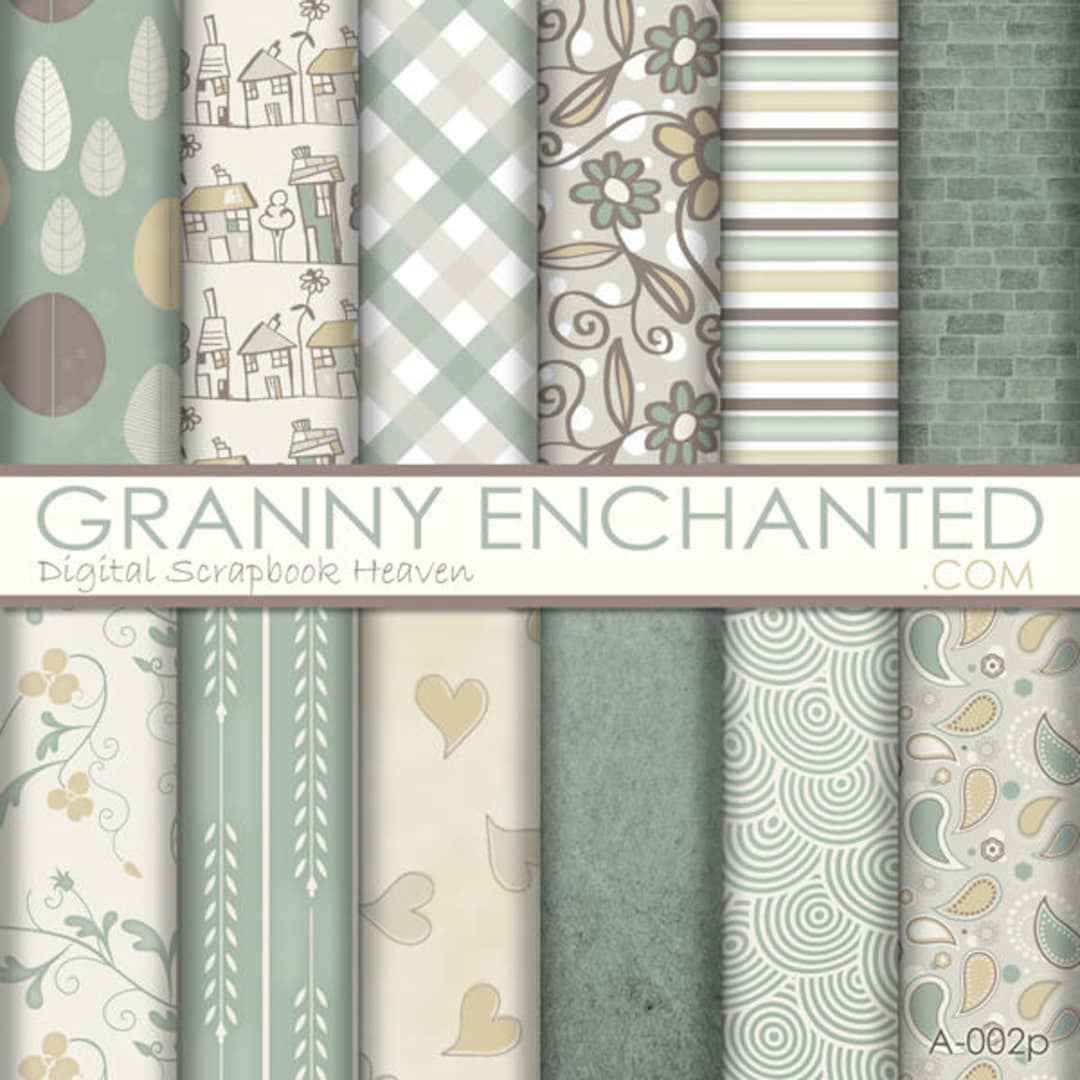 Soft Scape: 12 Digital Papers– in Soft Taupe, Brown, Gold, and Green ...