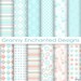 12 Digital Papers - Teal, Gray, Pink, and Green Soft Patterns for ...
