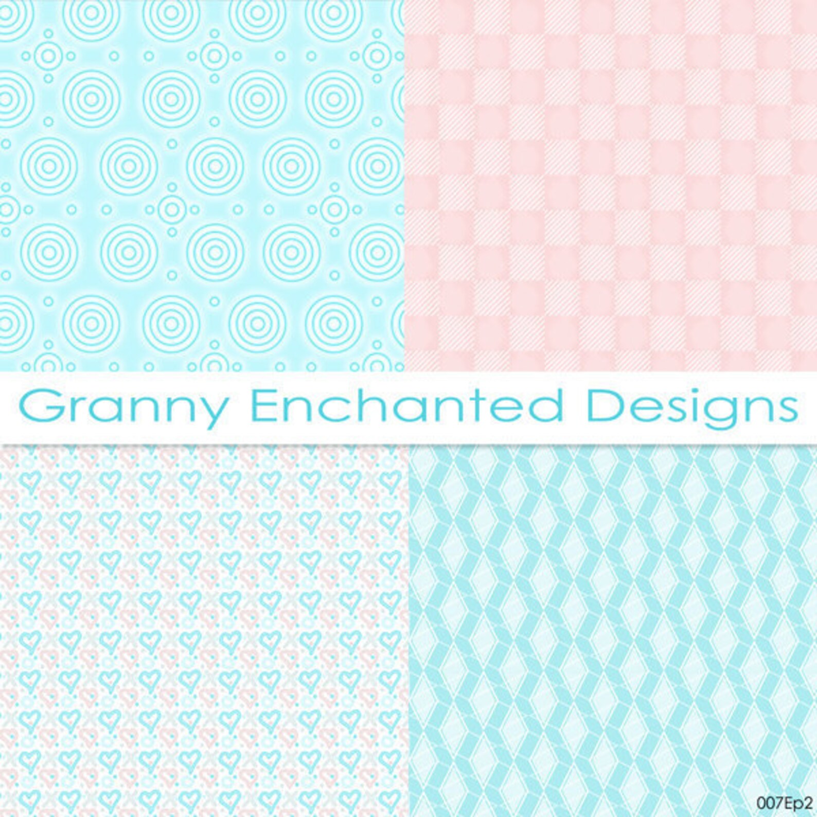 Soft Beach: 12 Digital Papers– in Teal, Blue, White, and Blush Patterns ...