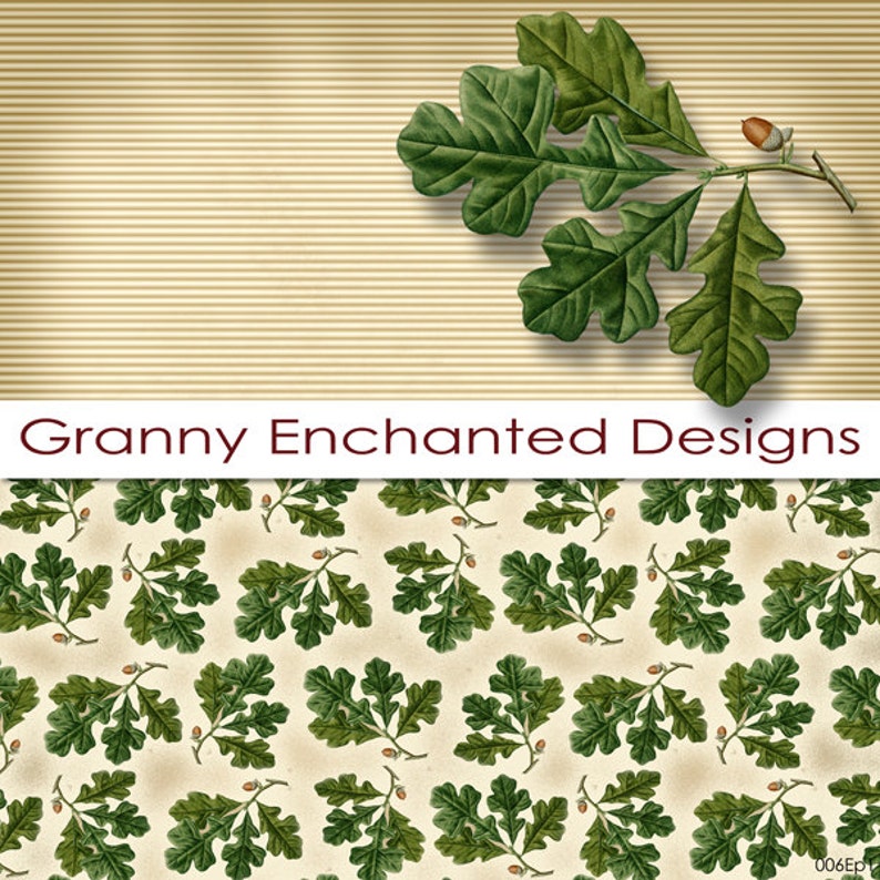 Autumn Woods: 12 Digital Papers and 3 Autumn Leaf Clusters–for Digital ...