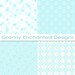 12 Digital Papers - Teal, Gray, Pink, and Green Soft Patterns for ...